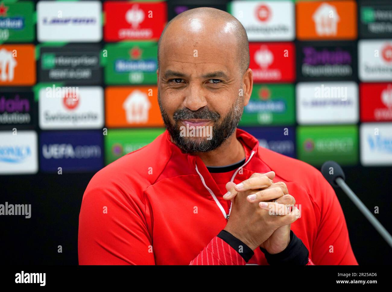 AZ Alkmaar manager Pascal Jansen during a press conference at the AFAS Stadium, Alkmaar. Picture ...