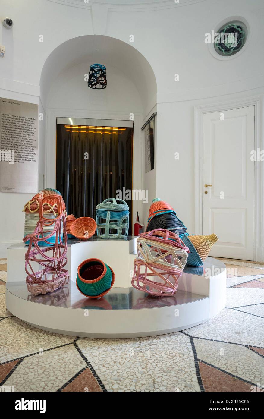 Venice, Italy, 17/05/2023, Details of " Everlasting Plastics " at The ...