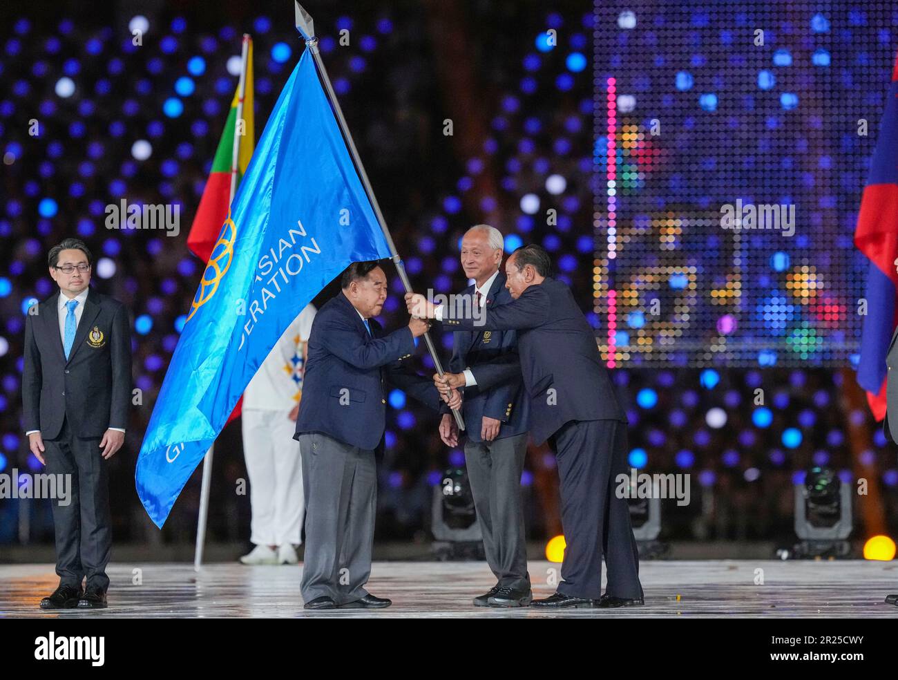 Thailand Deputy Prime Minister Prawit Wongsuwan, center left, receives ...