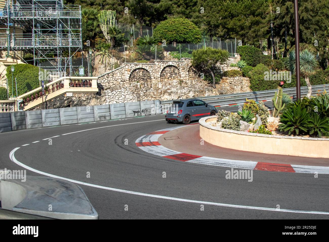 Monaco, Monaco, April 21st 2023:- A view of the hairpin bend from the ...