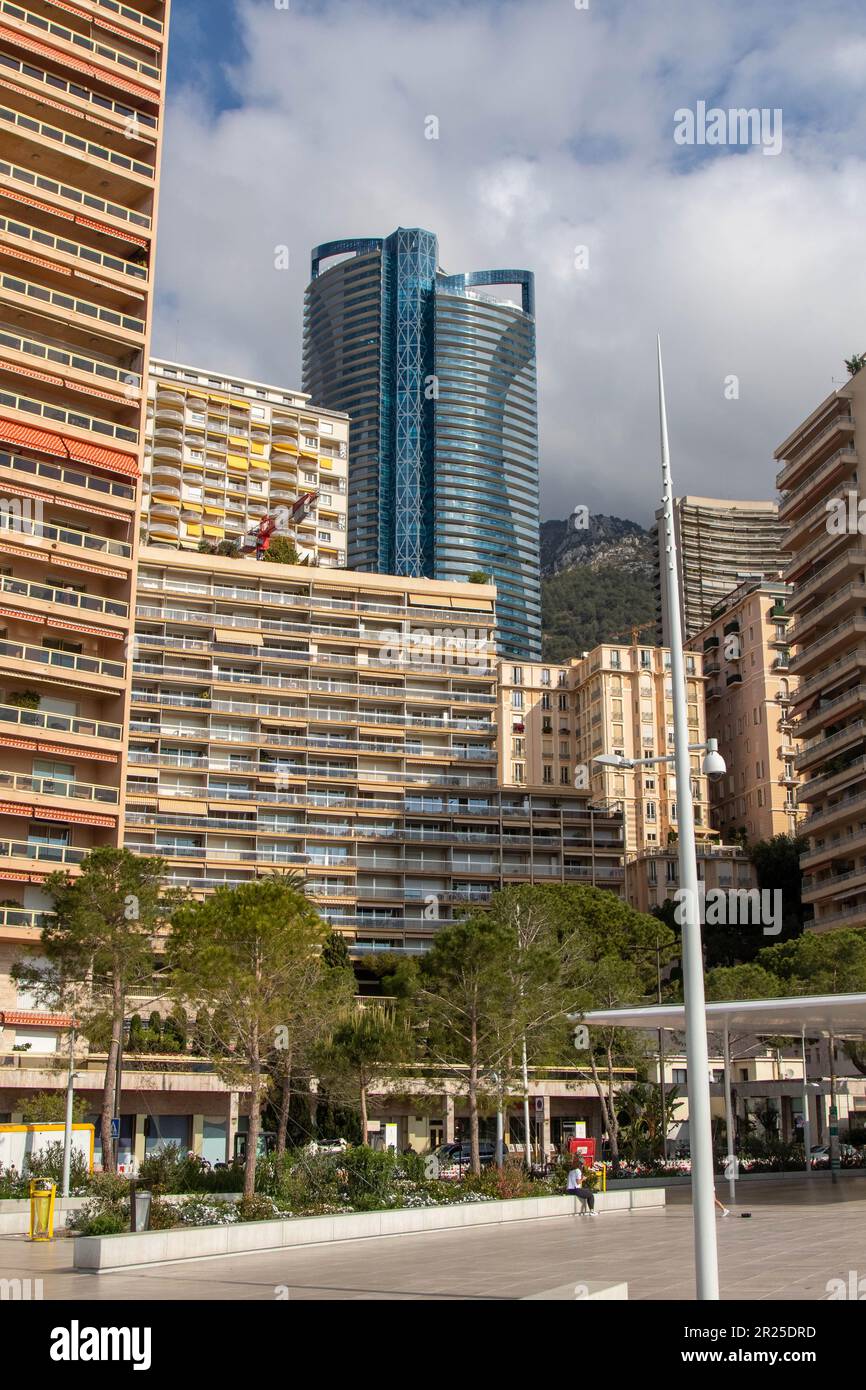 Monaco, Monaco, April 21st 2023:- A view of residential buildings along ...