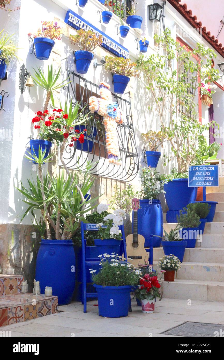 Terracotta and blue plant pots hi-res stock photography and images - Alamy