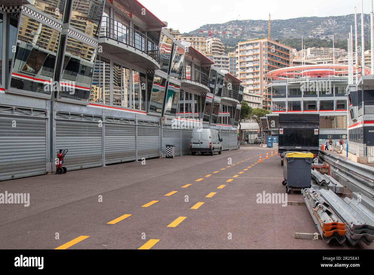 Monaco, Monaco, April 22nd 2023:- The Pit lane of the Monaco Grand Prix ...
