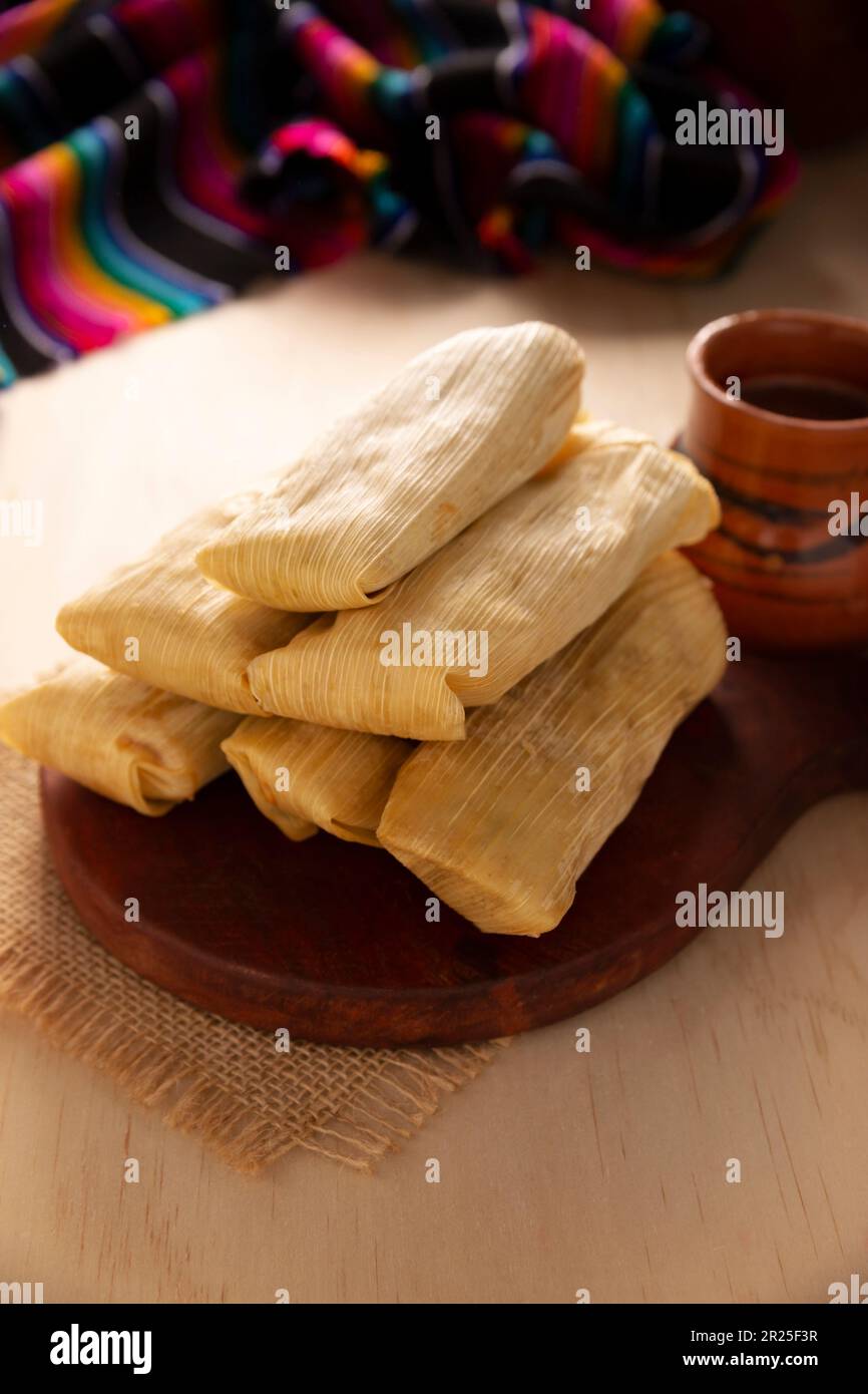 Tamales. Prehispanic dish typical of Mexico and some Latin American ...