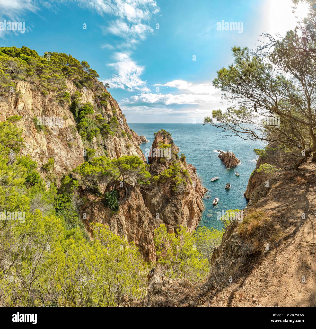 Cala Marquesa, rock coast *** Local Caption *** Palafrugell, , Spain ...