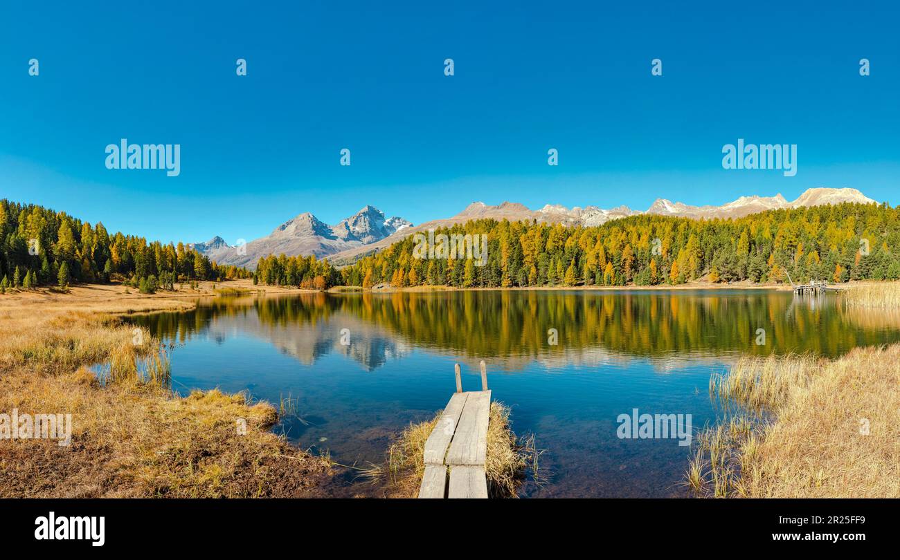 Lake Lej da Staz *** Local Caption *** Sankt Moritz, , Switzerland ...