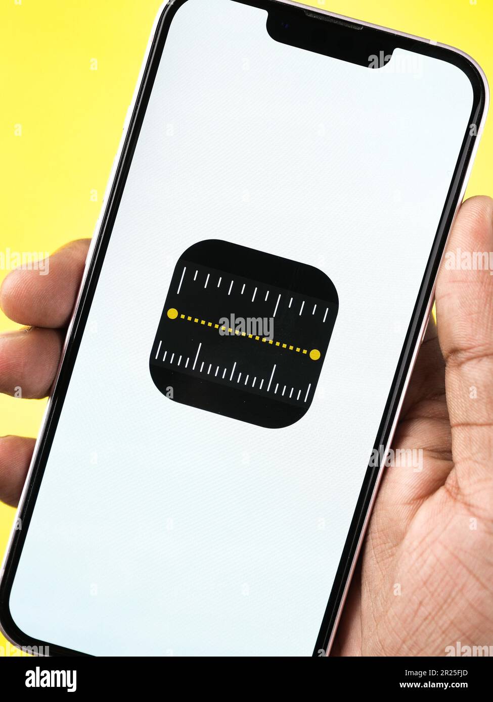 Assam, india - March 30, 2021 : Apple Measure logo on phone screen ...