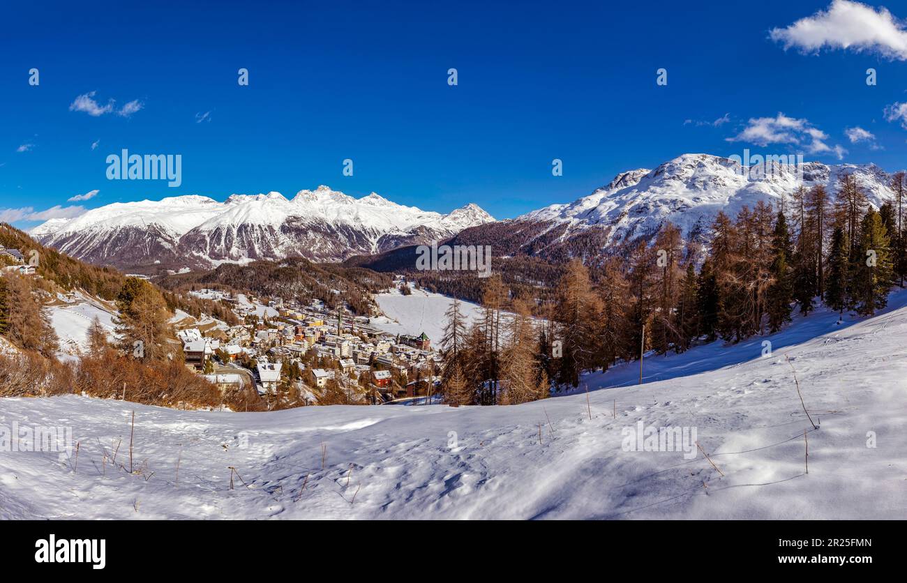 View over Sankt Moritz from Via Alpina *** Local Caption *** Sankt ...