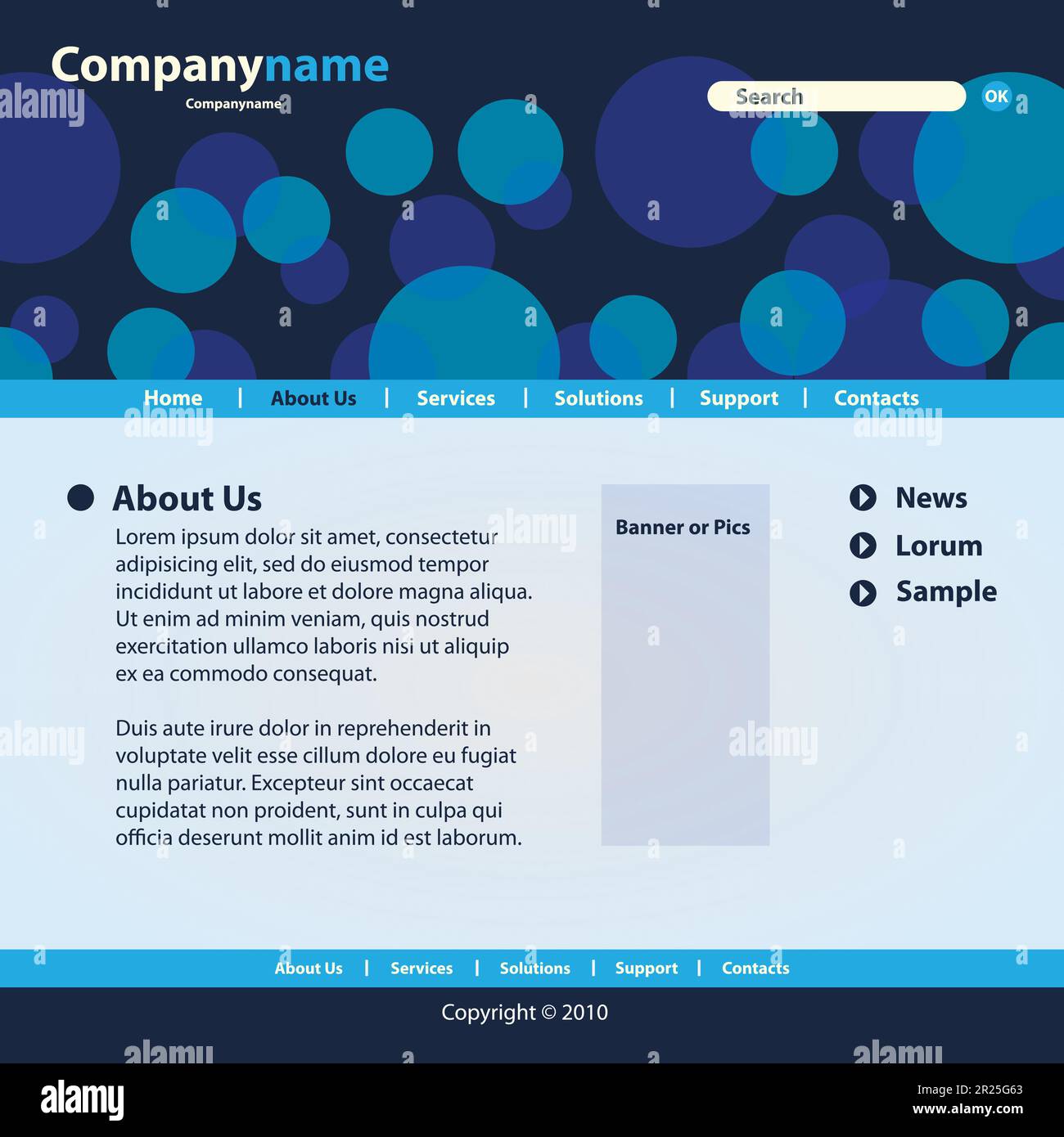 Website Template Vector Stock Vector Image & Art - Alamy