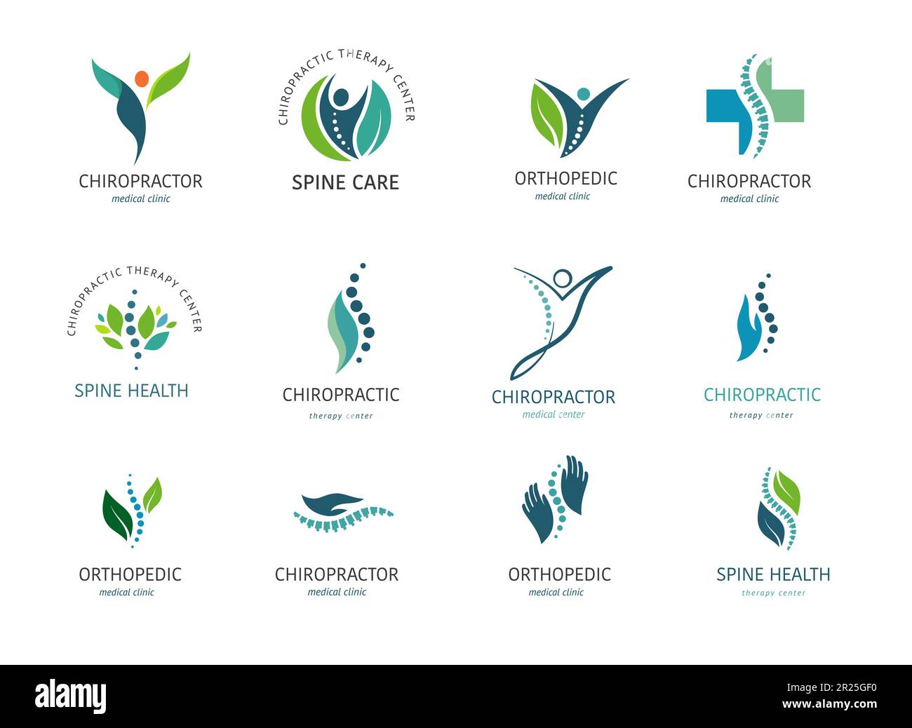 Orthopedic, osteopathic, chiropractic logo design. Health spine, sport ...