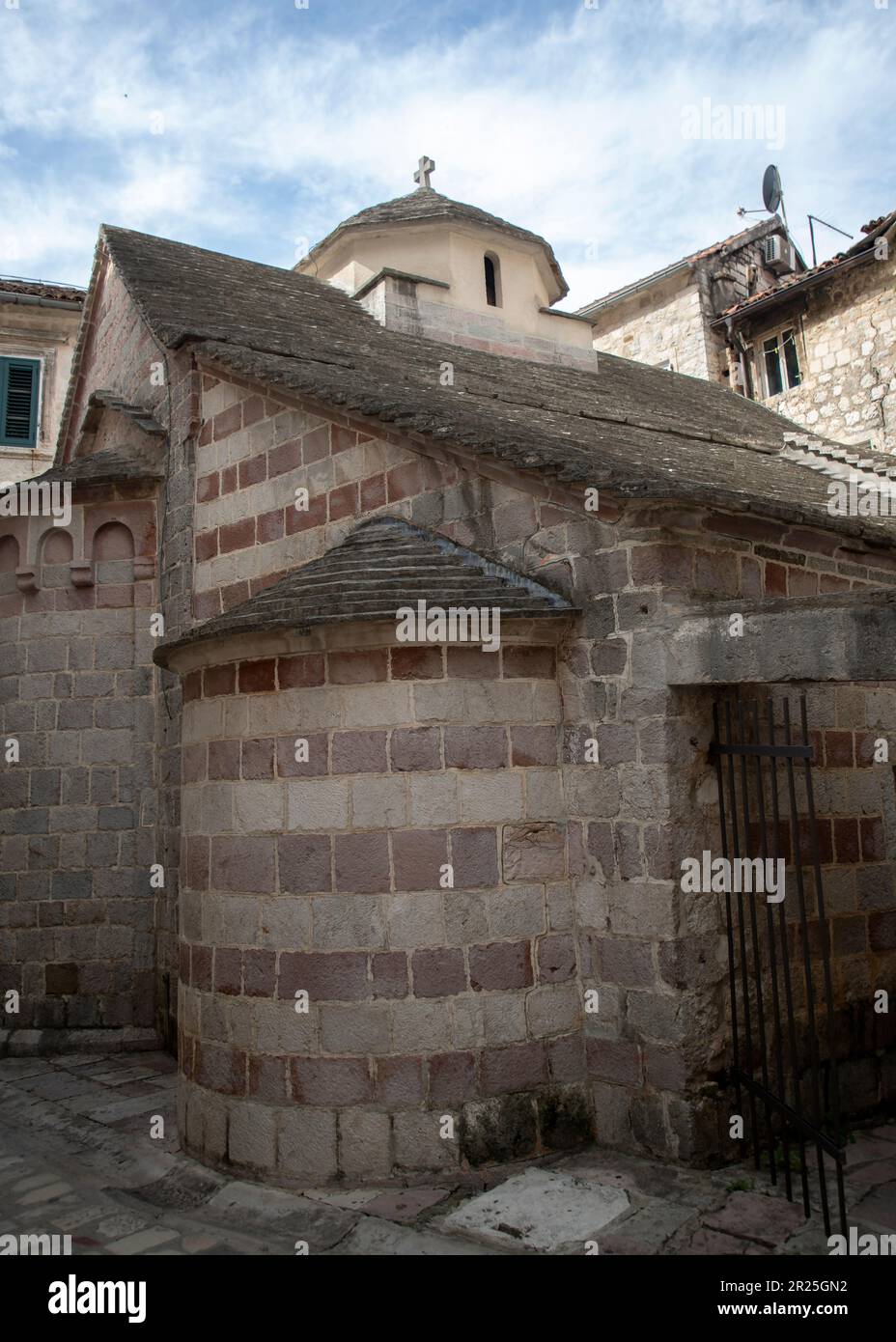 Montenegro - An ancient stone church in Kotor Old Town Stock Photo - Alamy