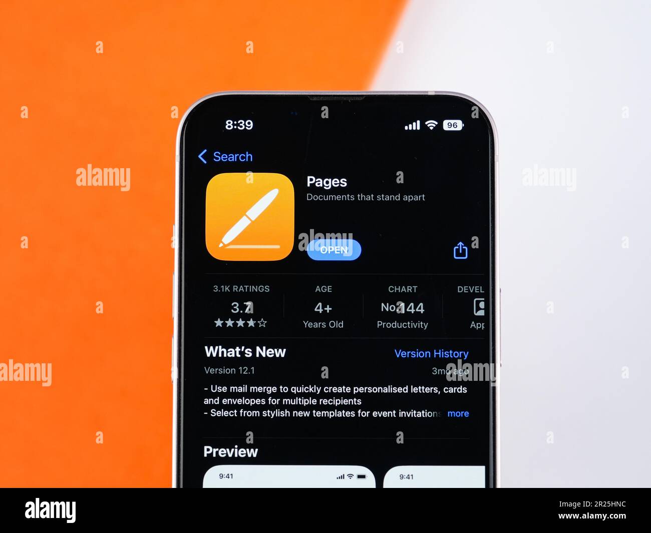 West Bangal, India - February 20, 2023 : Apple Pages app on phone screen stock image Stock Photo ...