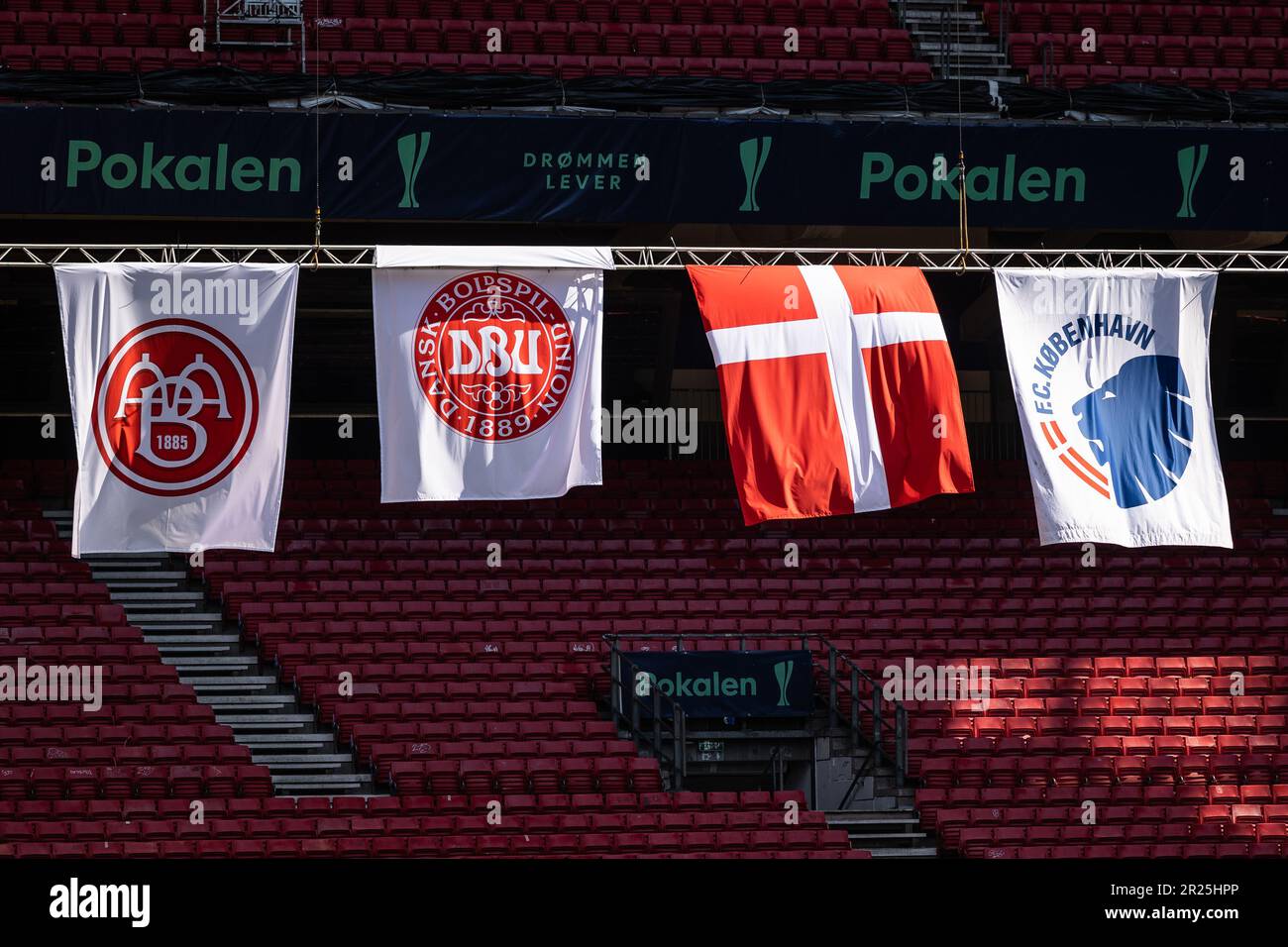 Copenhagen, Denmark. 17th May, 2023. The Parken stadium is ready ahead ...