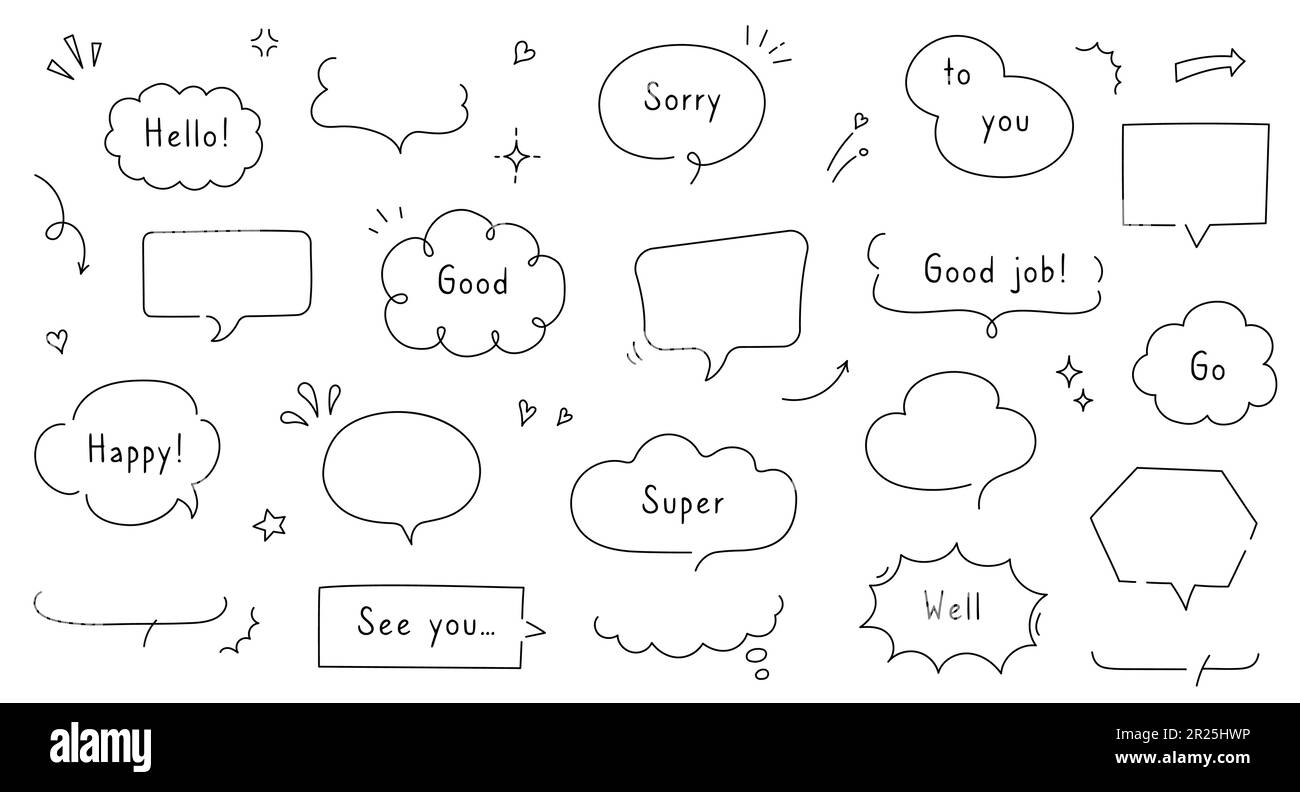 Line simple balloon frame for text title. Line decoration simple speech ...