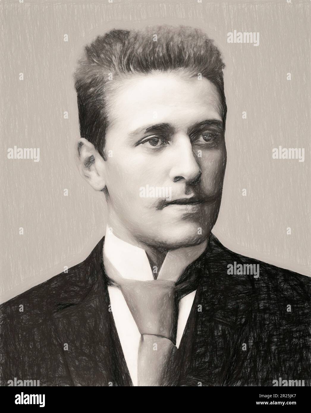 Hugo von Hofmannsthal, 1874-1929, Austrian novelist and poet, digital ...