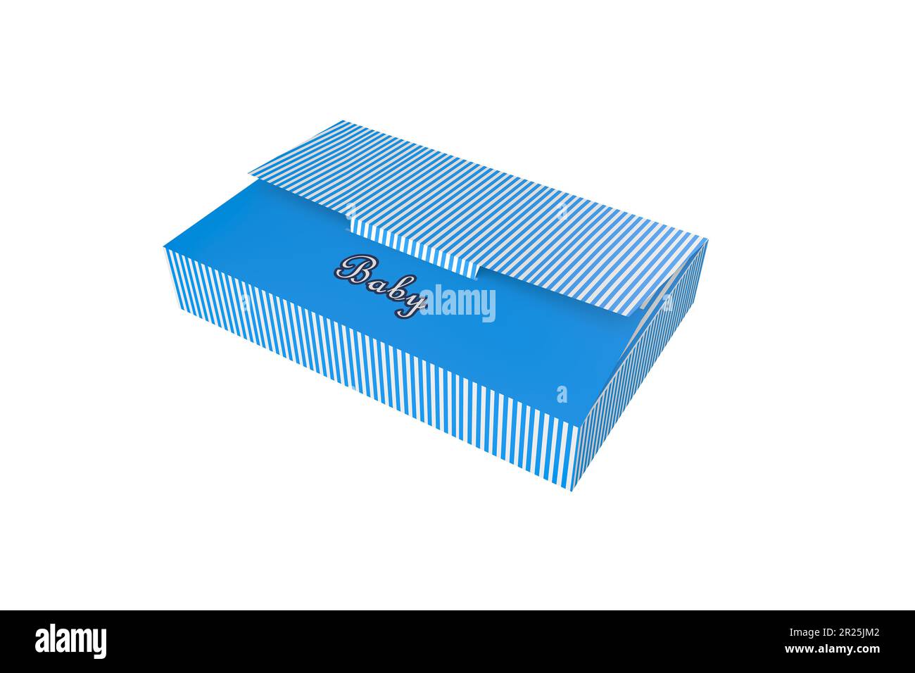 3D rendering blue container box for small items for baby girl kit Stock ...