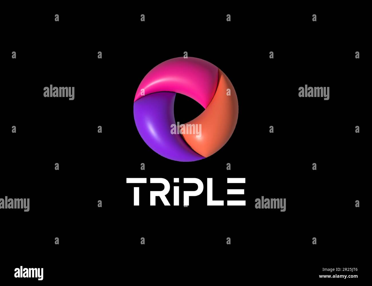 Inflated 3D Vector Ribbon Rotation Loop Circle. Abstract Vector Logo ...