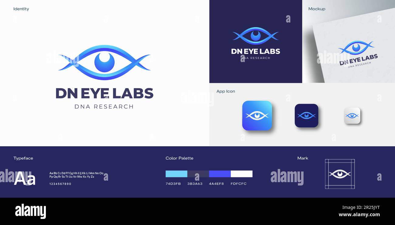 DNA Eye Spiral Labs Ophthalmology Research Abstract Vector Sign Symbol ...