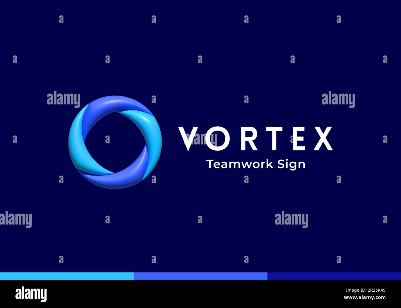 Inflated 3D Vector Ribbon Rotation Loop Circle. Abstract Vector Logo ...