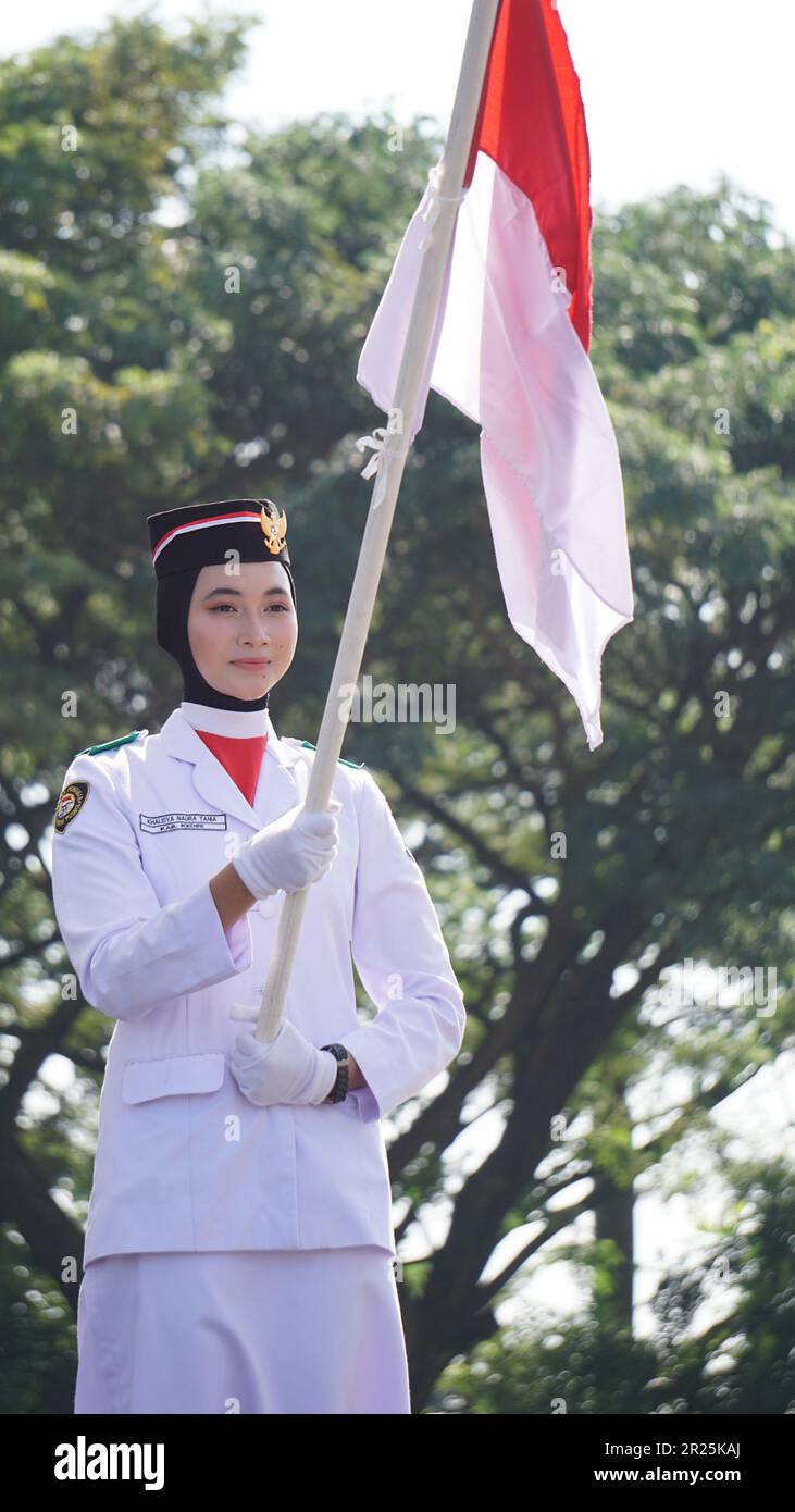 Indonesian flag raiser hi-res stock photography and images - Alamy