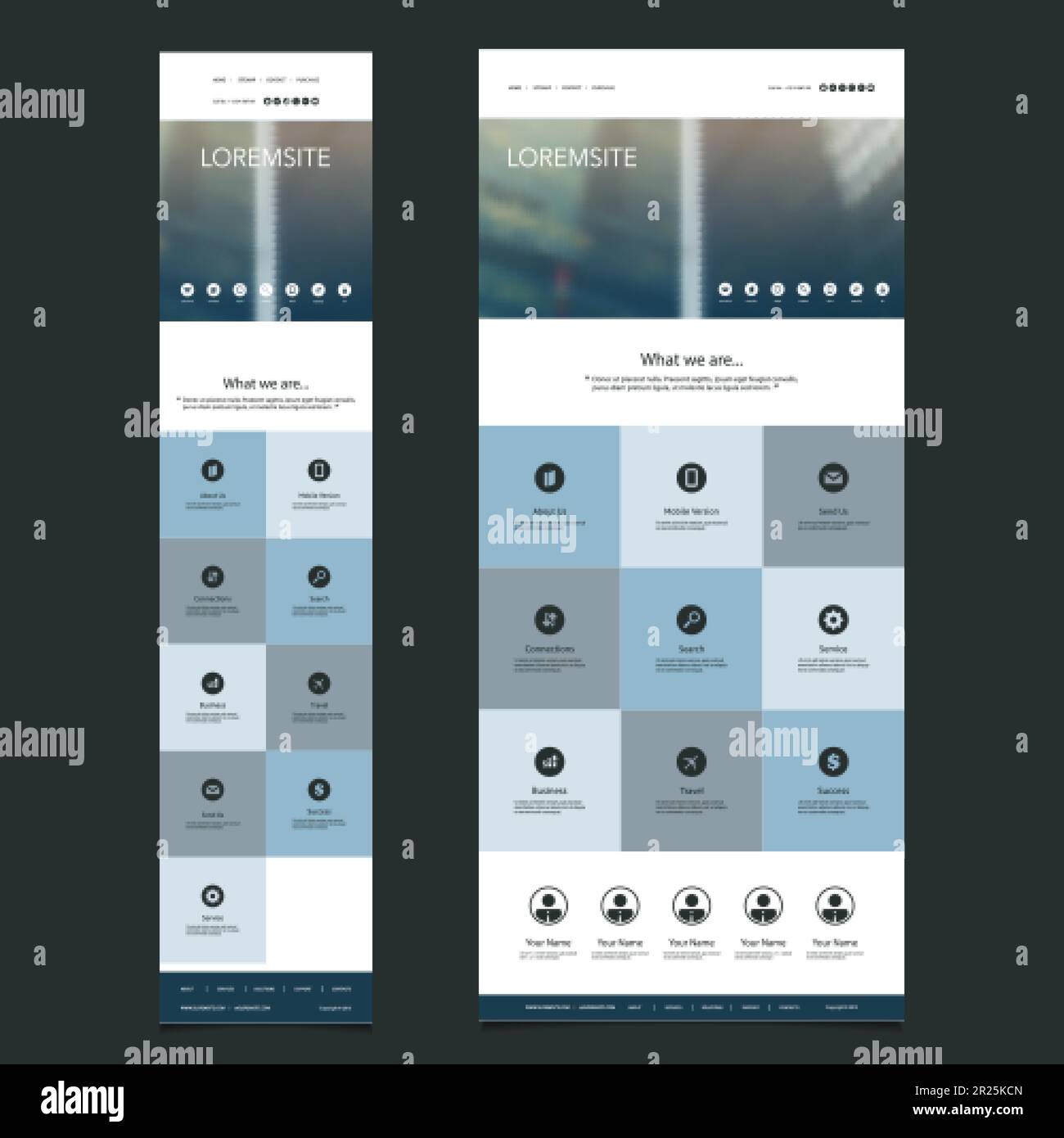 Responsive One Page Website Template with Blurred Background ...