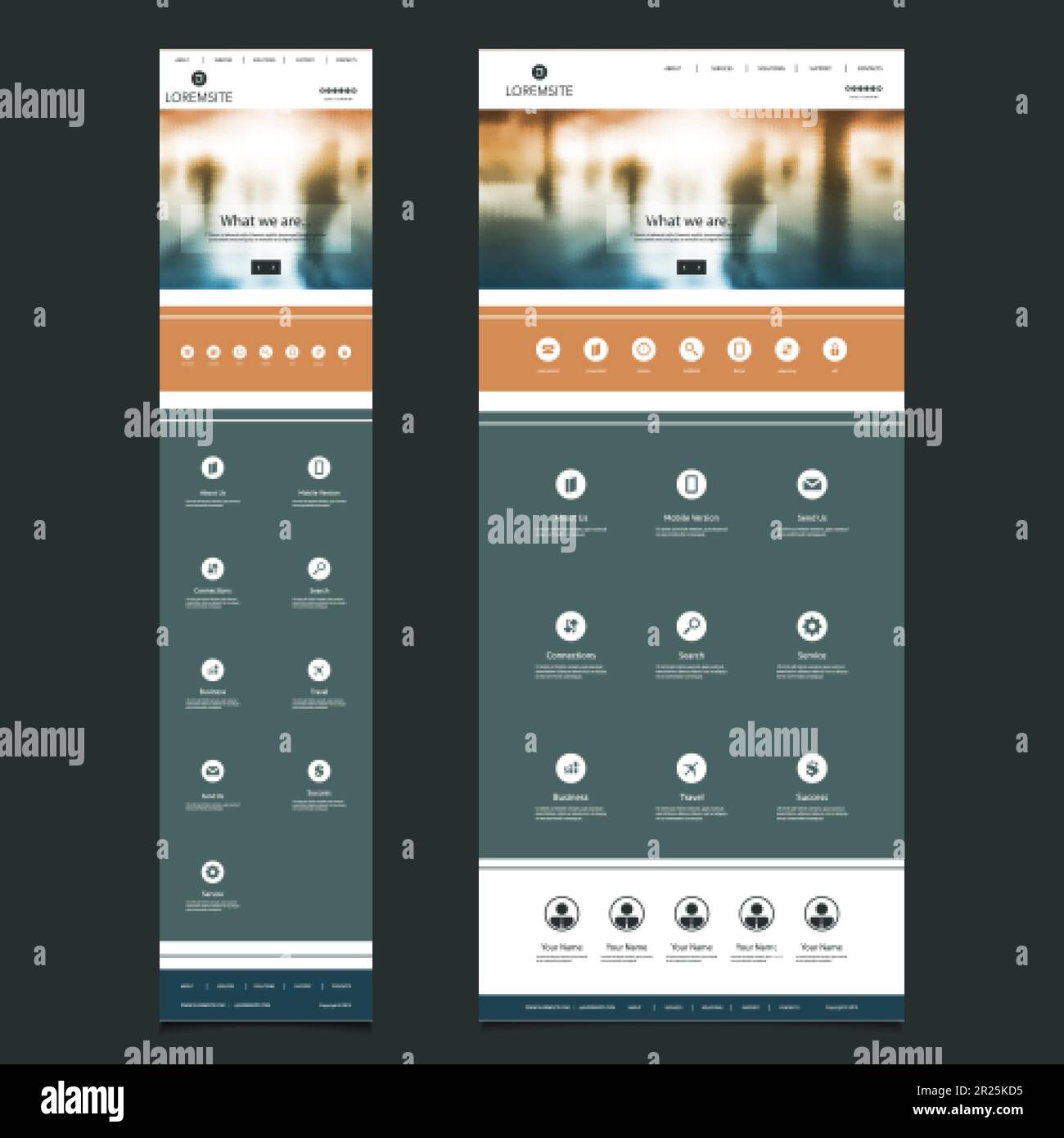 Responsive One Page Website Template with Blurred Background - People ...
