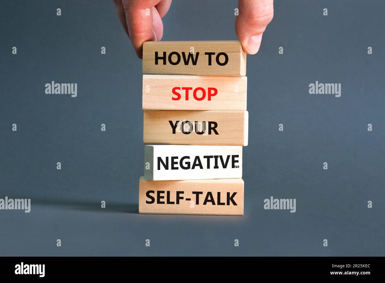 Stop negative self-talk symbol. Concept words How to stop your negative ...