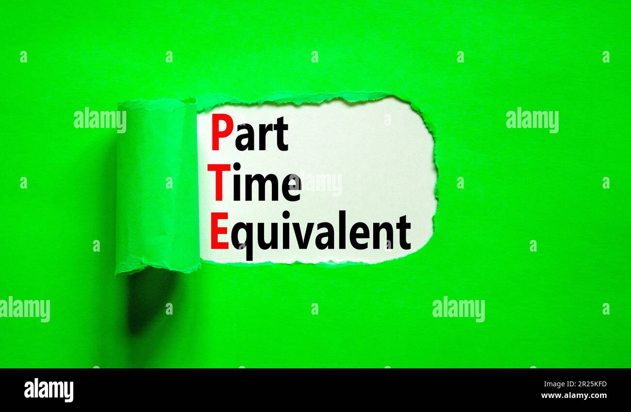 PTE Part time equivalent symbol. Concept words PTE Part time equivalent ...