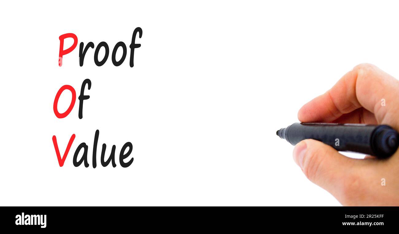 POV Proof of value symbol. Concept words POV Proof of value on ...