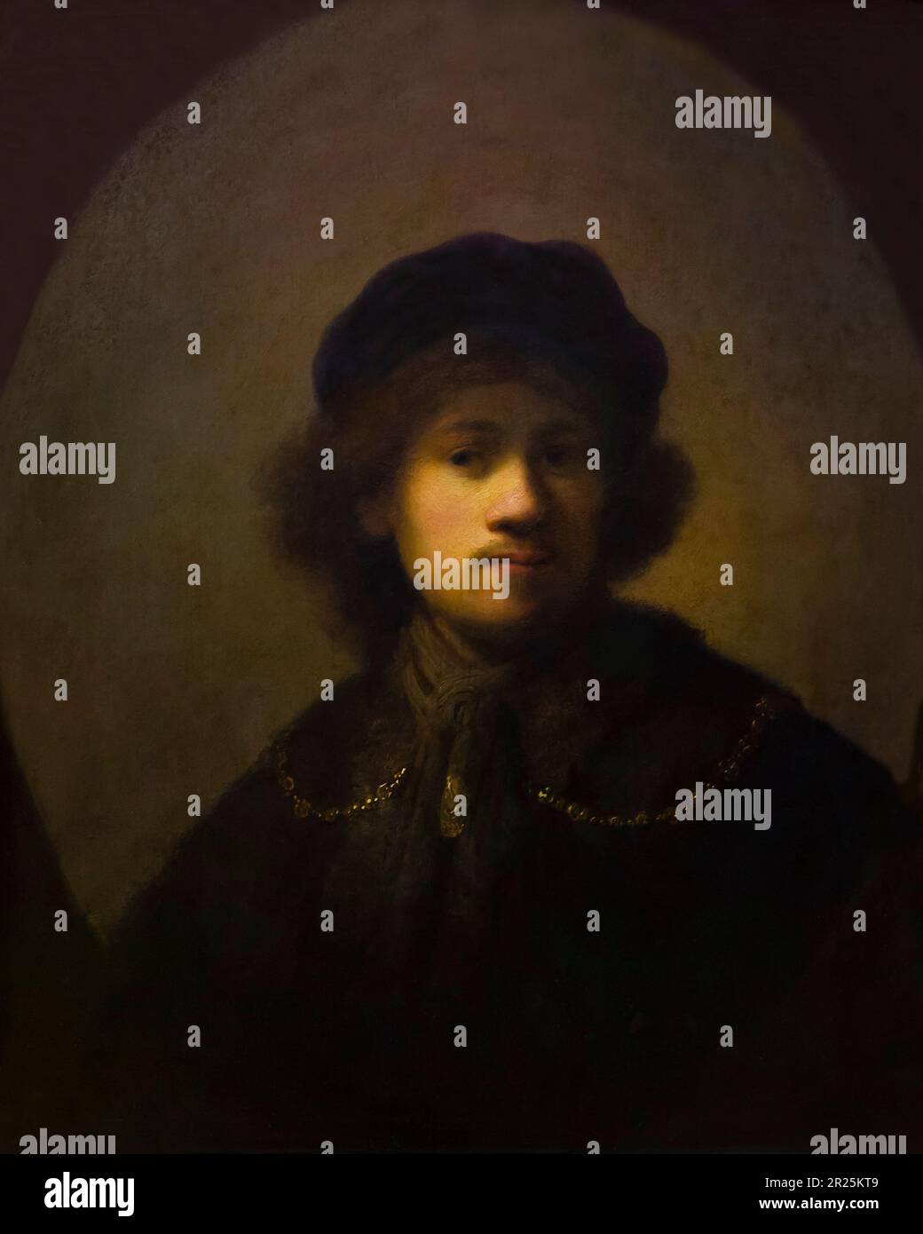Self-Portrait as a Young Man, Rembrandt, circa 1630 Stock Photo - Alamy