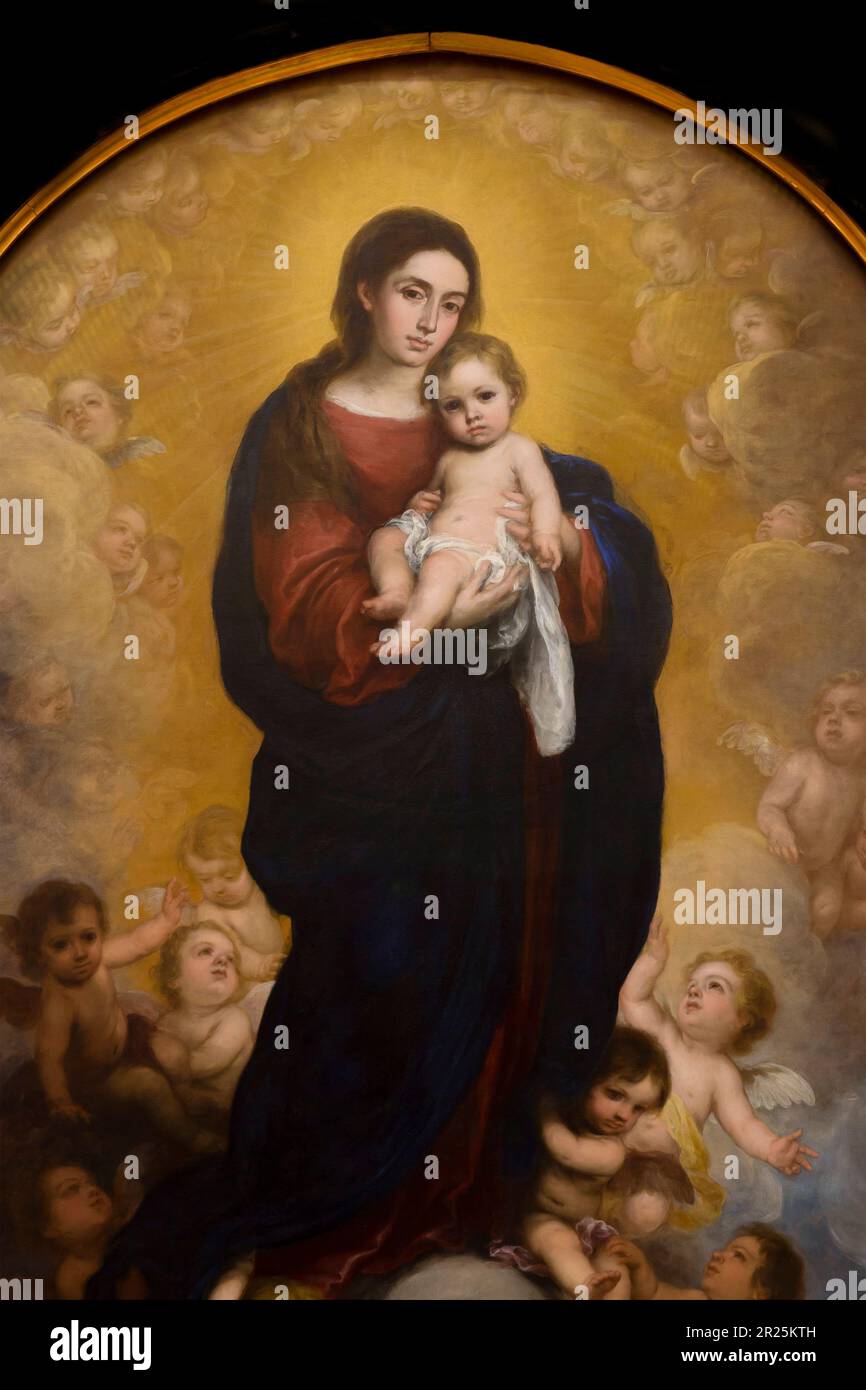 The Virgin and Child in Glory, Bartolome Esteban Murillo, 1673 Stock ...