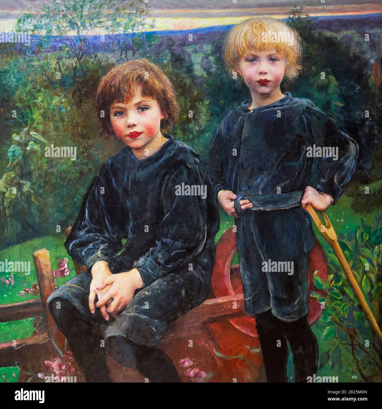 Geoffrey and Christopher Herringham, Annie Swynnerton, 1889 Stock Photo ...