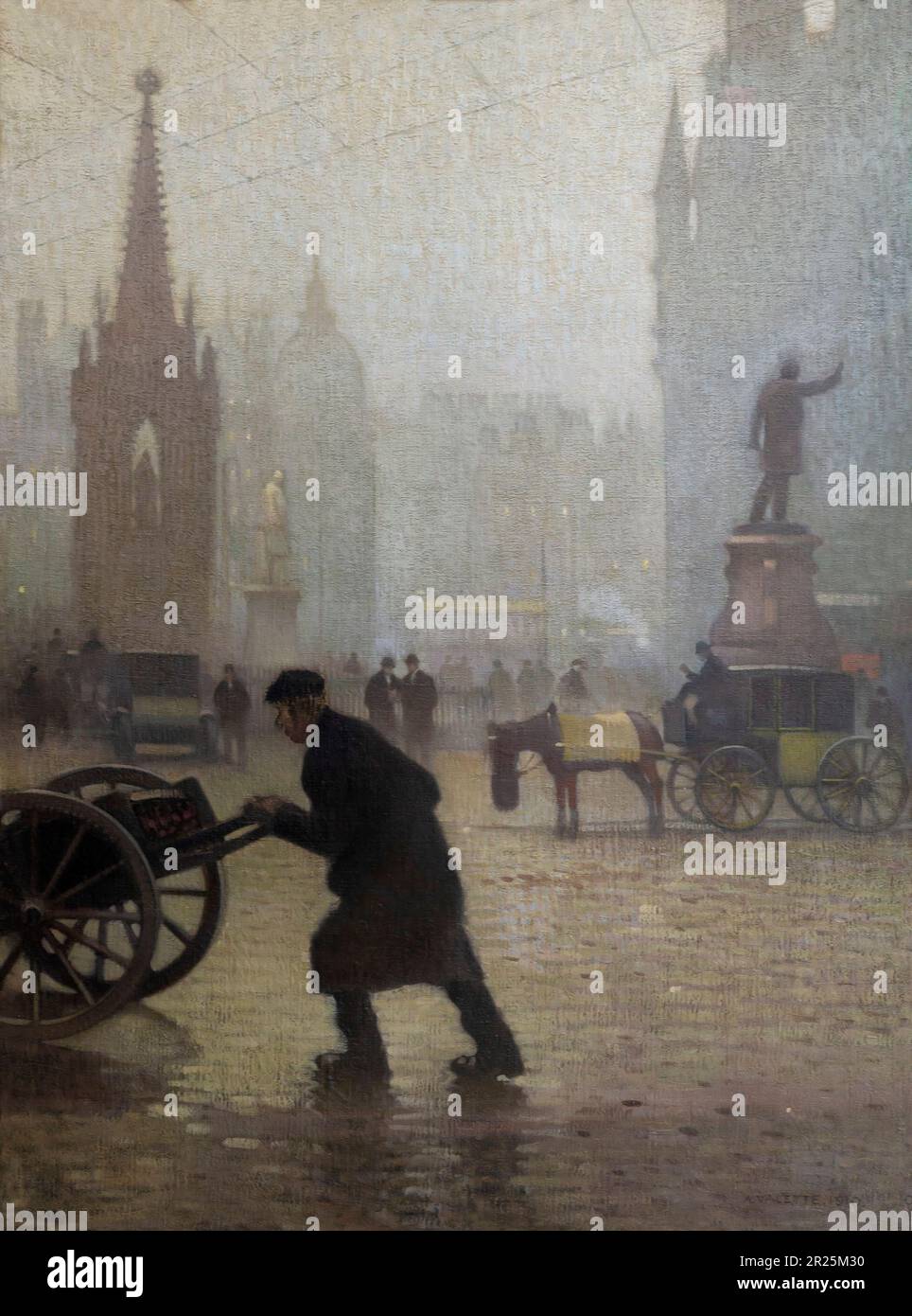 Albert Square, Manchester, Adolphe Valette, 1910 Stock Photo - Alamy