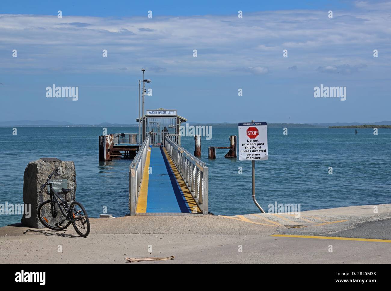 walkway to dock for passanger ferry North Stradbroke Island, Queensland ...
