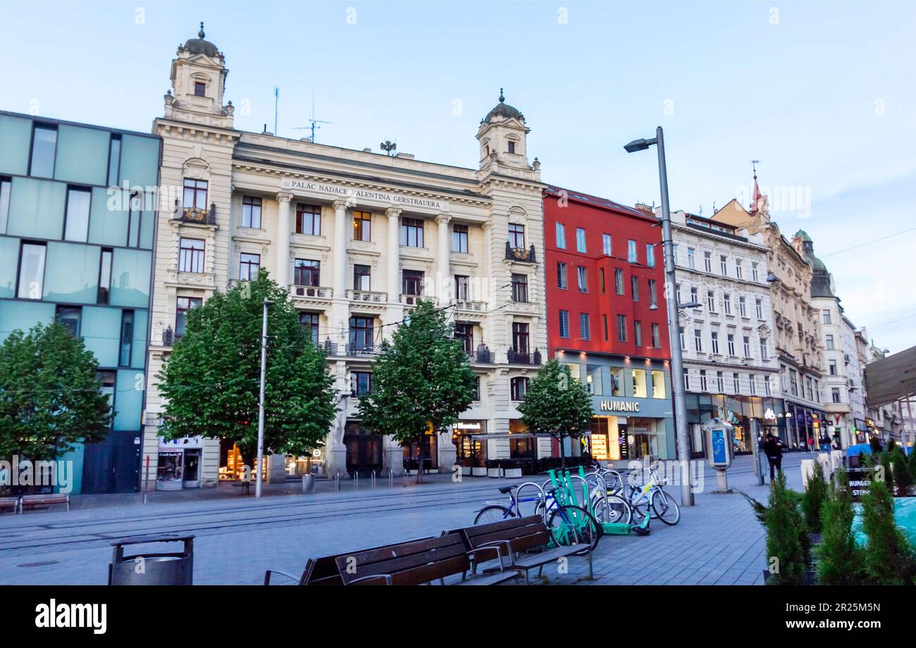 Freedom Square, the main square of Brno in Moravia, Czech Republic ...