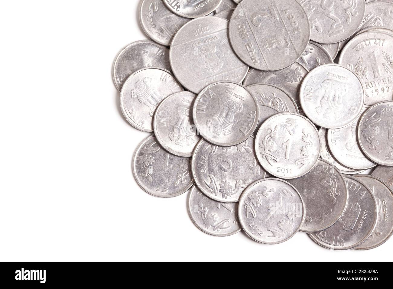 Indian rupees coins isolated on white background Stock Photo - Alamy