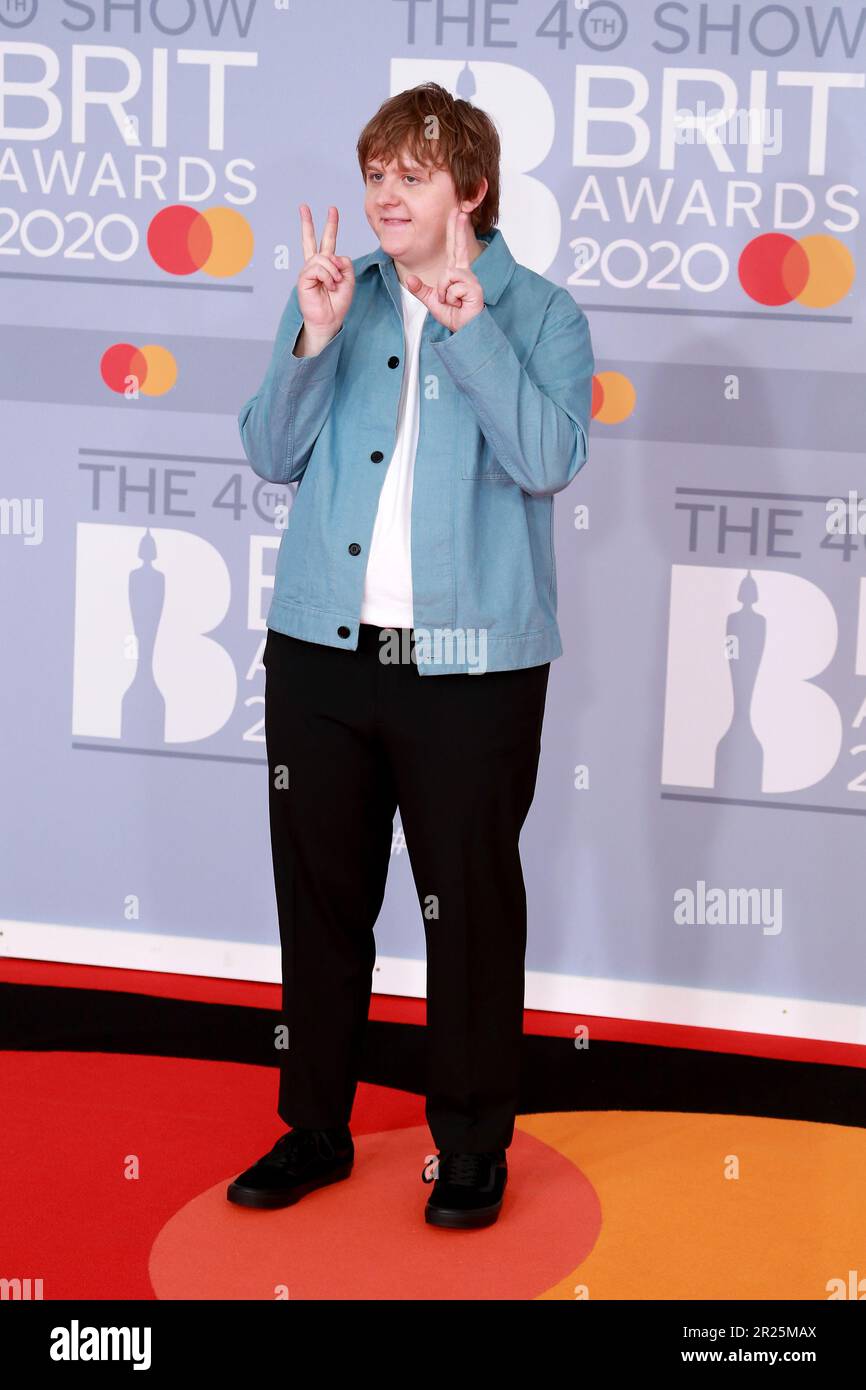 Lewis Capaldi attends The BRIT Awards 2020 at The O2 Arena in London ...