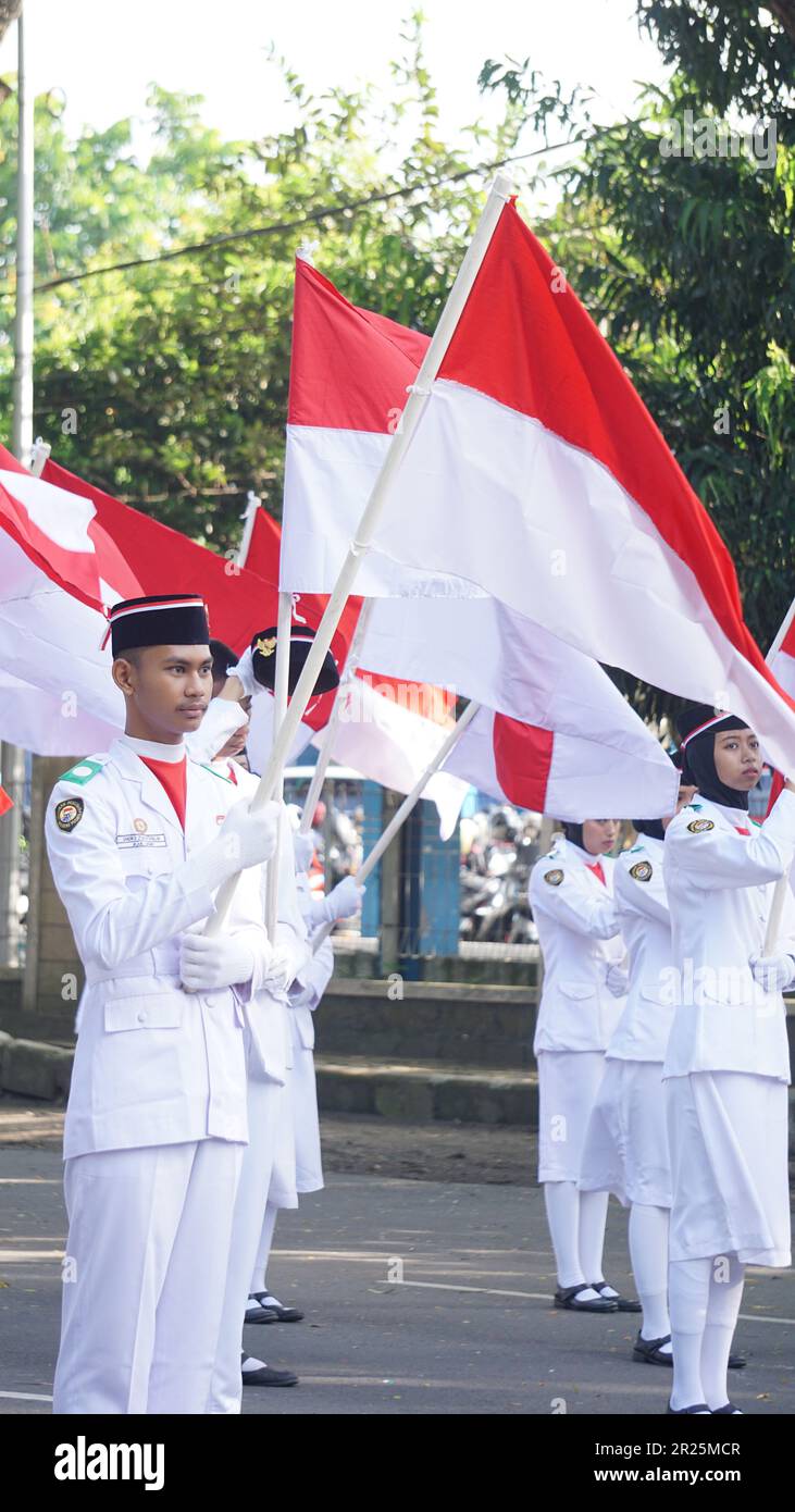 Indonesian flag raiser hi-res stock photography and images - Alamy