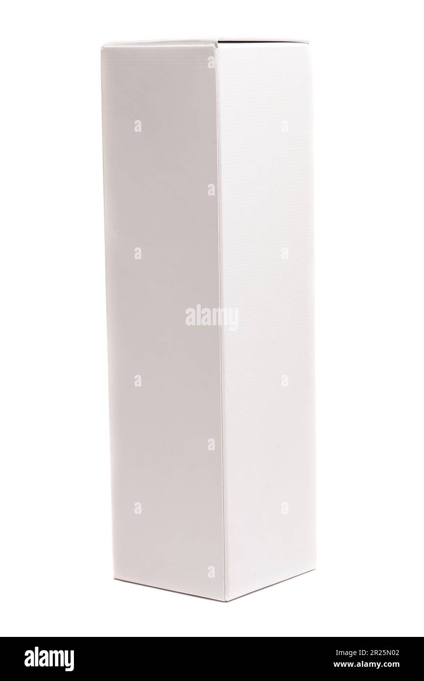 white cardboard champagne box isolated on white background Stock Photo ...
