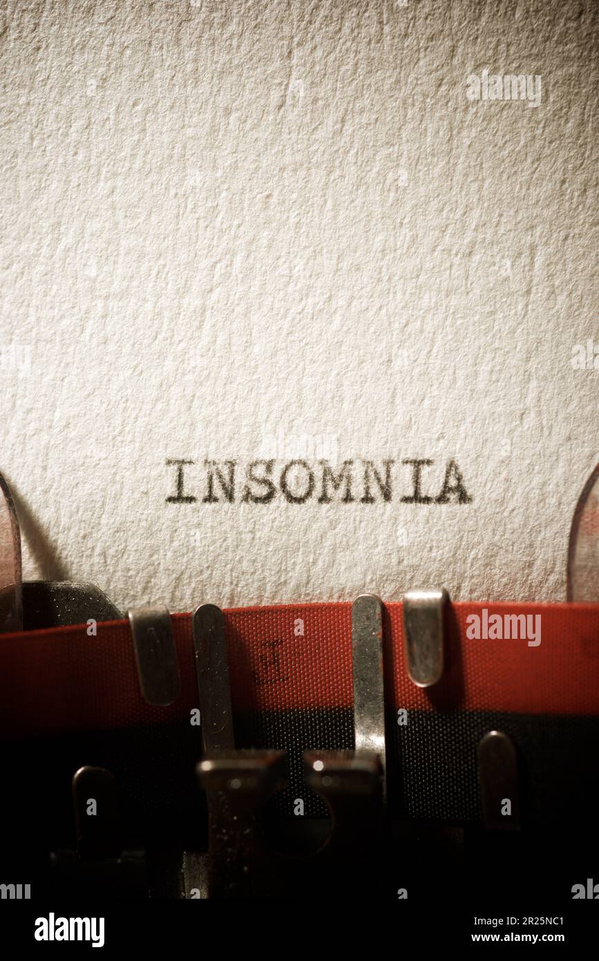 Insomnia word written with a typewriter Stock Photo - Alamy