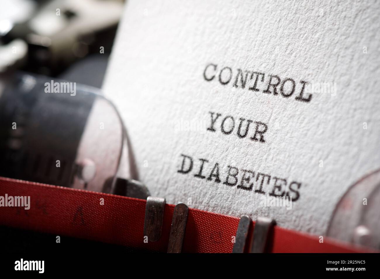 Control your diabetes text written with a typewriter Stock Photo - Alamy