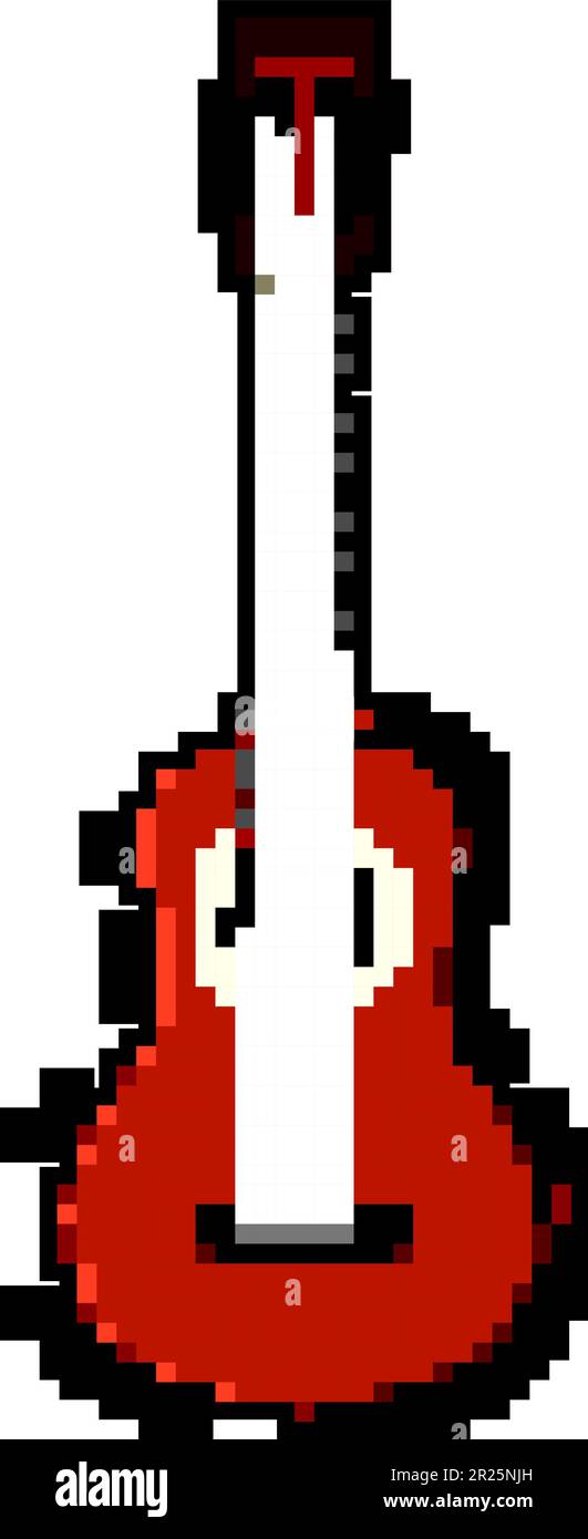 musician acoustic guitar game pixel art vector illustration Stock ...