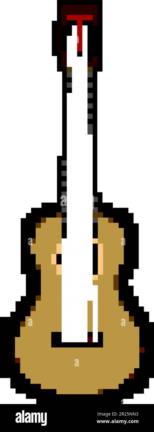 concert acoustic guitar game pixel art vector illustration Stock Vector ...