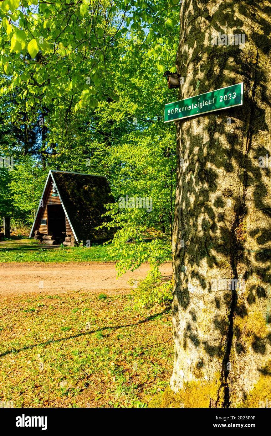 First steps along the Rennsteig between Hörschel and Blankenstein in ...