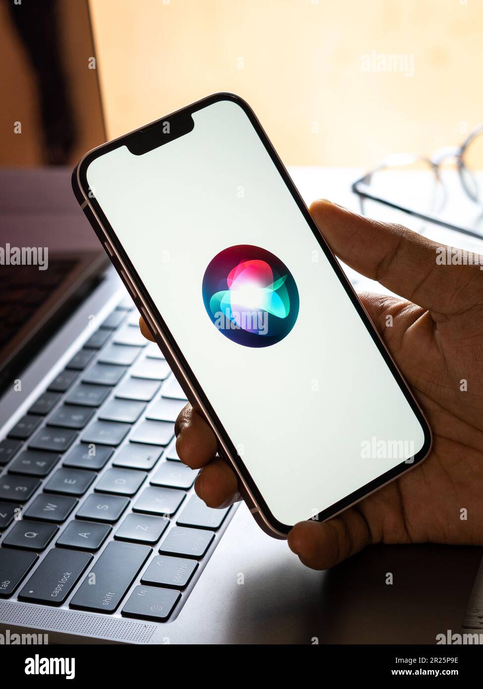 West Bangal, India - September 28, 2021 : Siri logo on phone screen ...