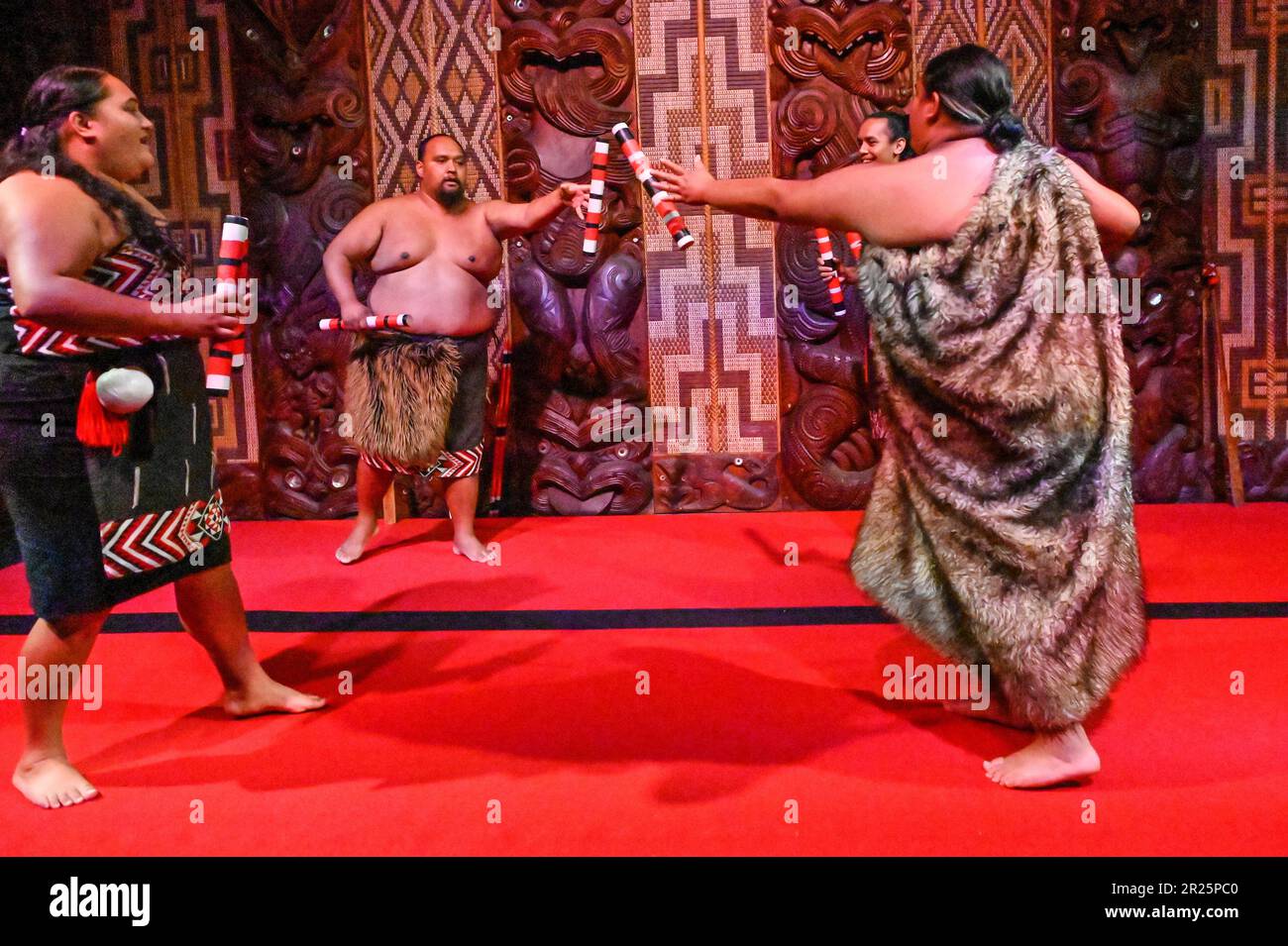 Powhiri, the traditional Māori welcome dance Stock Photo - Alamy