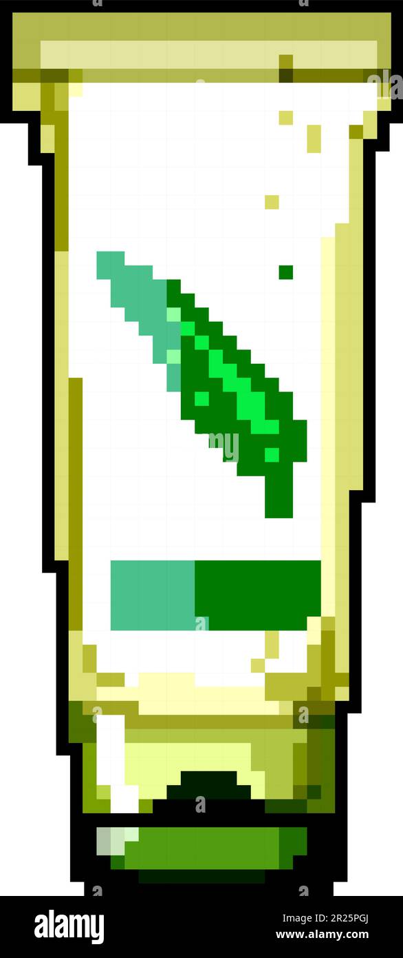 green aloe vera cosmetic game pixel art vector illustration Stock ...