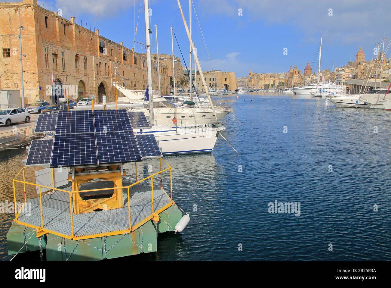 The photo was taken on the island of Malta. The picture shows a solar ...