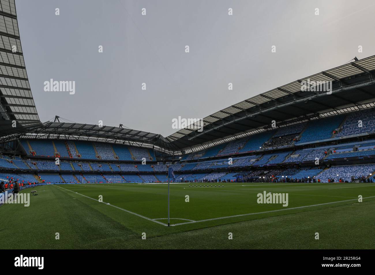A general view inside of Etihad Stadium, home of Manchester City ahead ...