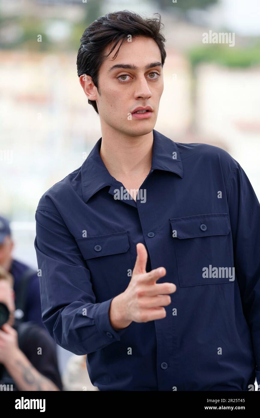 Cannes, France, on 17 May 2023. George Steane poses at the 'Strange Way ...